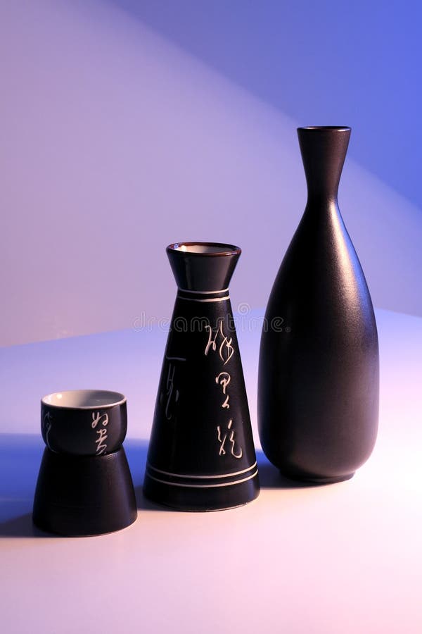 Still Life with Japanese Sake Serving Set Stock Photo - Image of simple ...