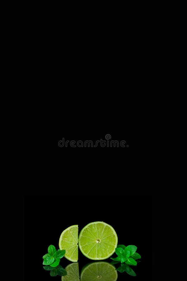 Still Life, Lemon and Lime on Black Background Stock Photo - Image of ...