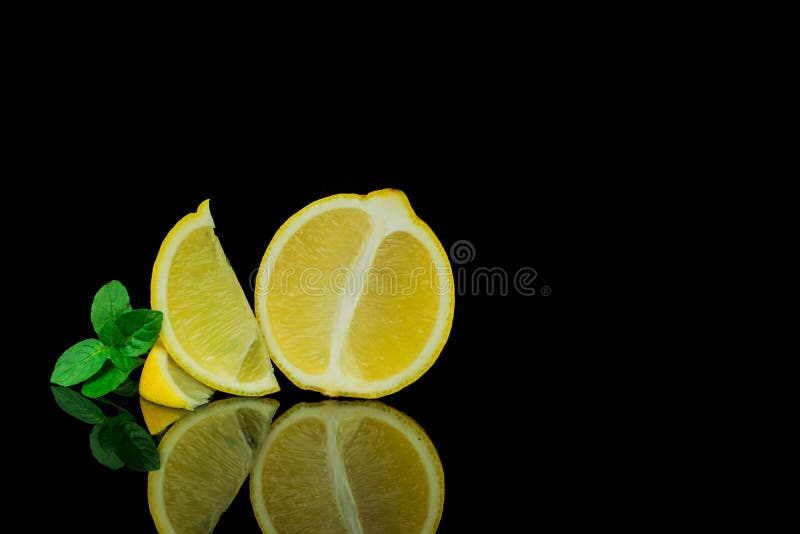 Still Life, Lemon and Lime on Black Background Stock Photo - Image of ...