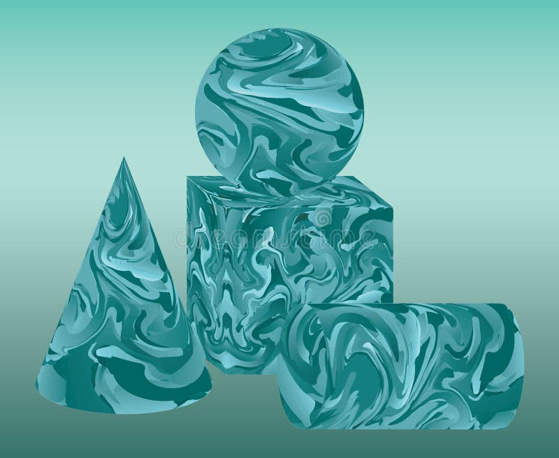 Still Life of Malachite 3D Figures Stock Vector - Illustration of ...