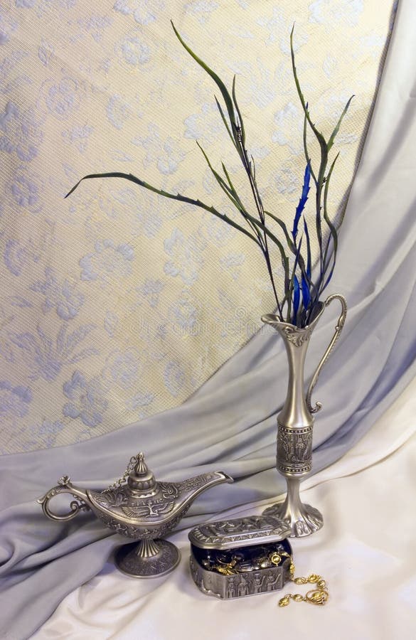 Still-life with Metal Utensils Stock Photo - Image of drapery, figure ...