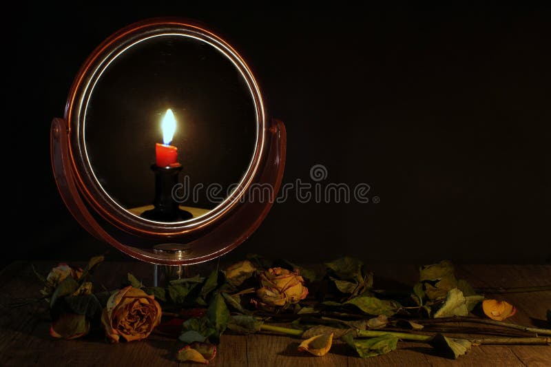 Still life with a mirror stock image. Image of light - 244676115
