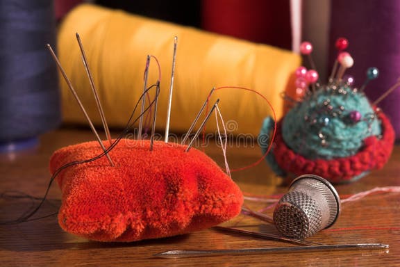 Still Life with Needles and Cotton. Stock Photo - Image of coil, cotton ...