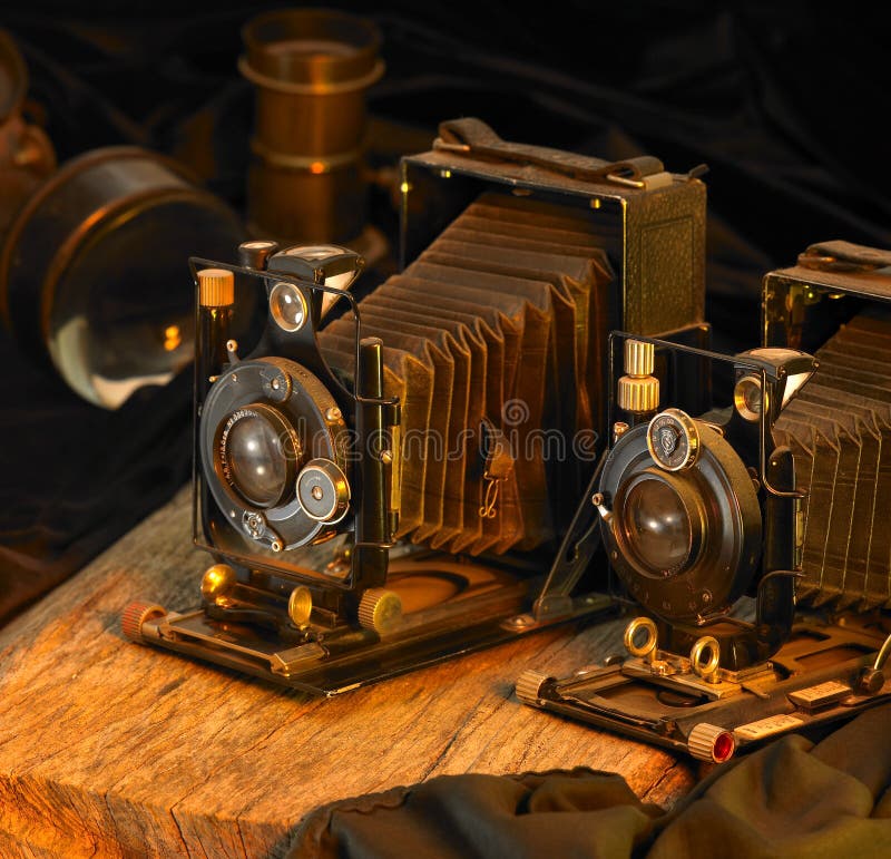 Still Life with Nostalgic Cameras Stock Image - Image of lens ...