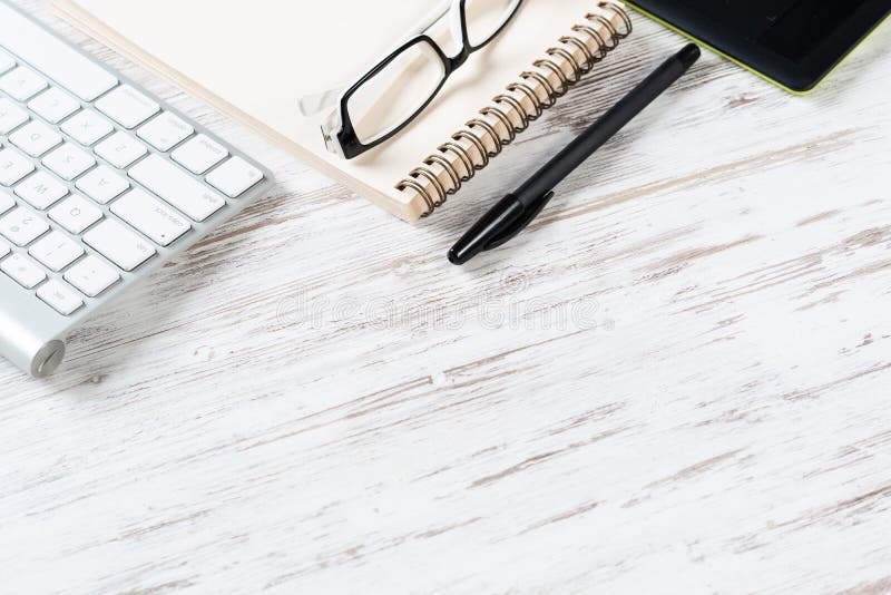 Still Life of Office Workspace with Supplies Stock Image - Image of ...