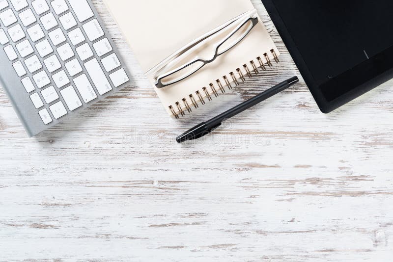 Still Life of Office Workspace with Supplies Stock Image - Image of ...