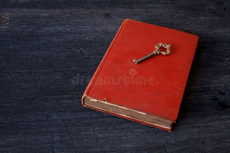 Still Life with Old Book and Key on Wooden Stock Image - Image of ...