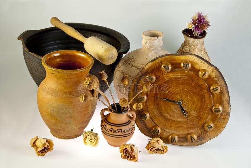 Still Life Of Old Household Items Stock Image - Image of clocks, black ...