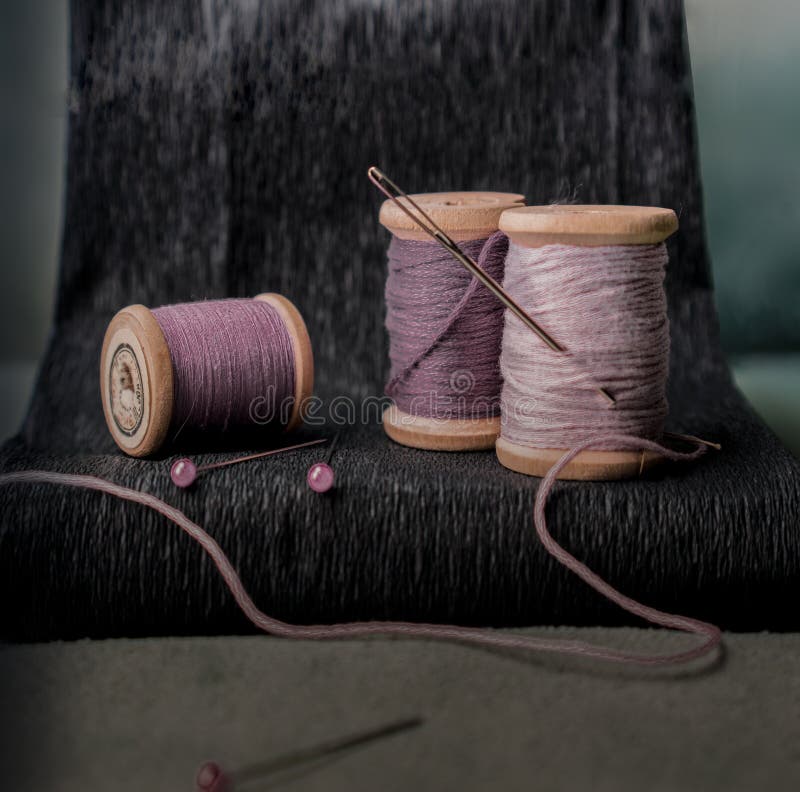 Still Life. an Old Reel of Thread with a Needle Stock Photo - Image of ...