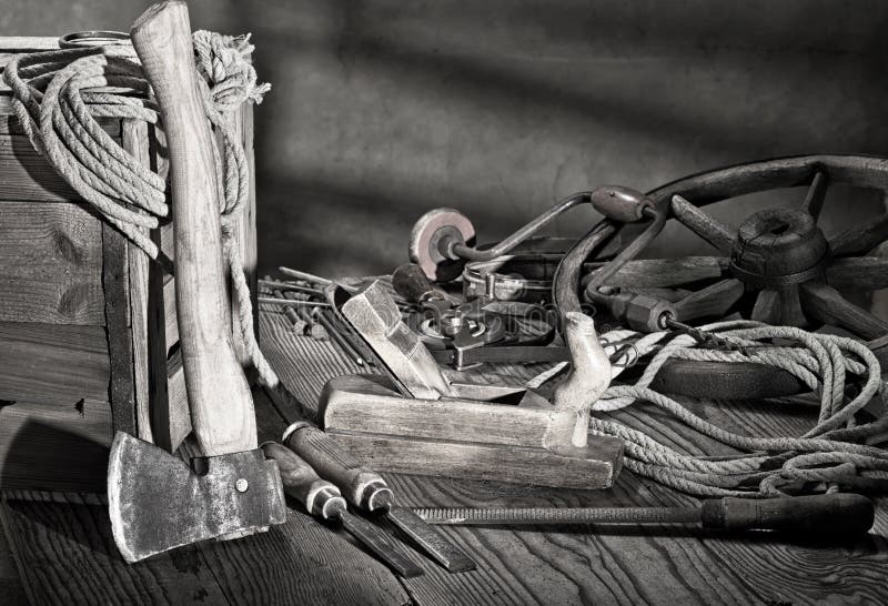 Still life with old tools stock image. Image of dirty - 38754319