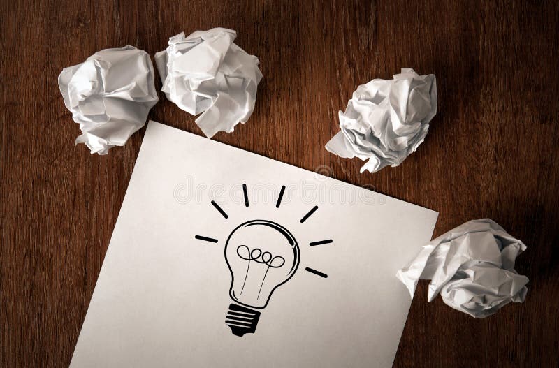 Still Life of Paper and a Crumpled Paper on a Table with an Sign Stock ...