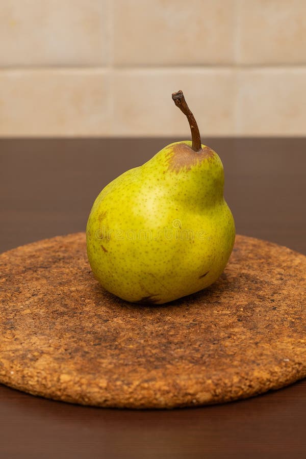 Still Life with a Pear on a Dark Table Stock Image - Image of autumn ...