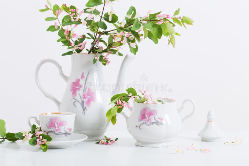 Still Life with Pink Spring Flowers Stock Photo - Image of indoor ...