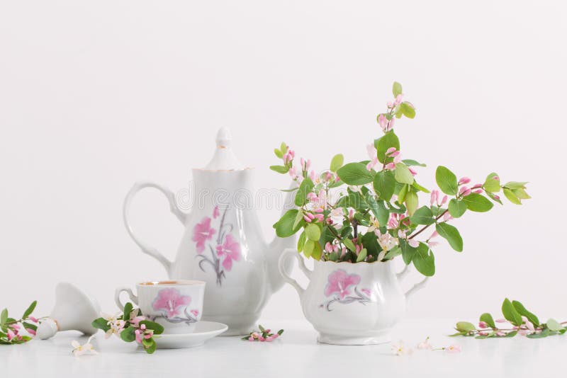 Still Life with Pink Spring Flowers Stock Photo - Image of romantic ...