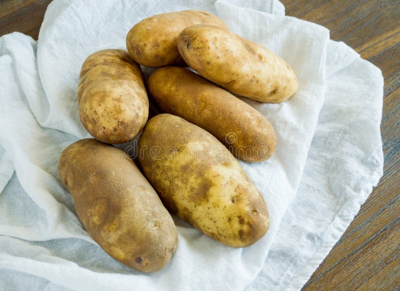 Still Life Potatoes on a White Cloth Stock Image - Image of idaho ...