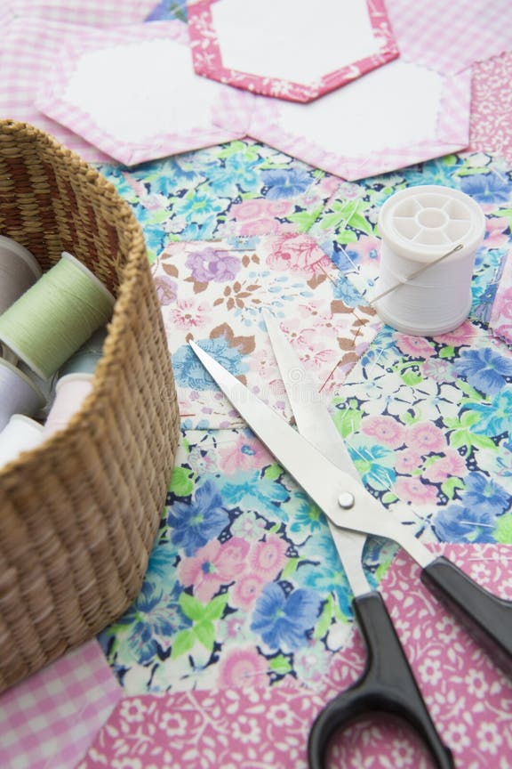 Still Life of Quilt Making Material and Tools Stock Image - Image of ...