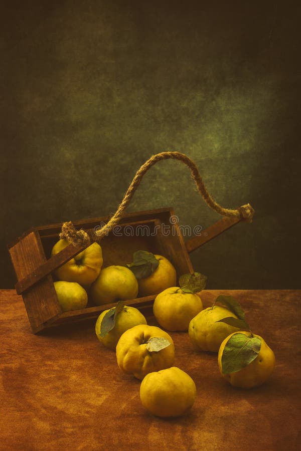Still Life with Quince and Inverted Box Stock Image - Image of still ...