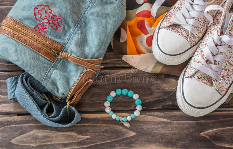 Still Life of Random Objects of Modern Woman Stock Image - Image of ...