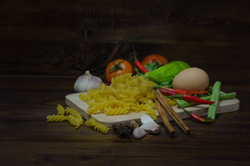 Still Life Raw Material for Pasta Stock Photo - Image of material ...