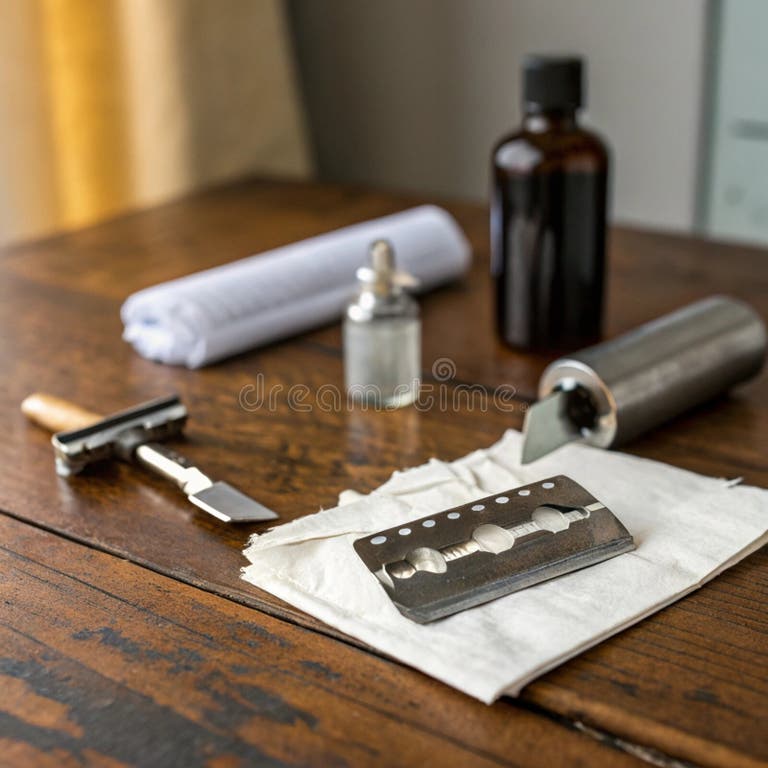 Still Life with Razor Blade Stock Illustration - Illustration of razor ...