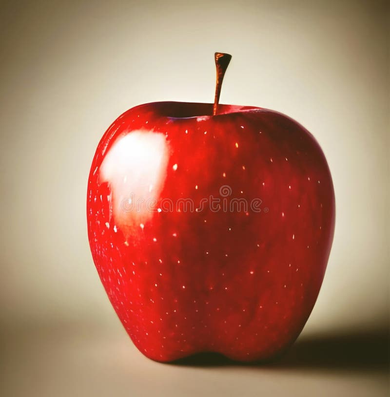 Still-life with red apple, stock illustration. Illustration of fruit ...