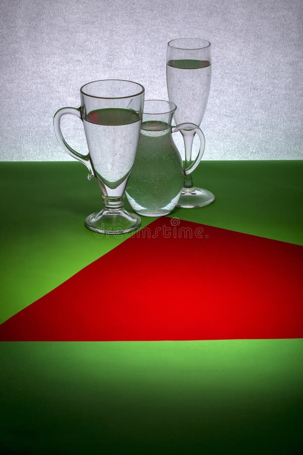 Still Life with a Red Figure on a Green Table. Stock Photo - Image of ...