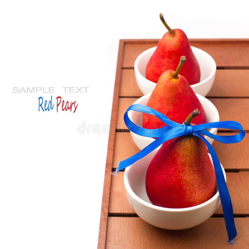 Still Life with Red Pears and White Bowls Stock Image - Image of life ...