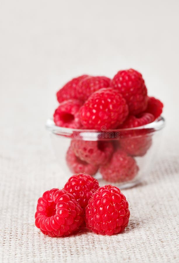 Still Life with Red Raspberry and Glass Bowl Stock Image - Image of ...