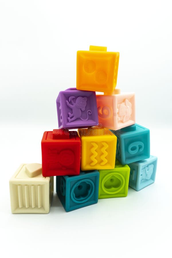 Still Life of Rubber Cube Toy Stock Photo - Image of isolated ...