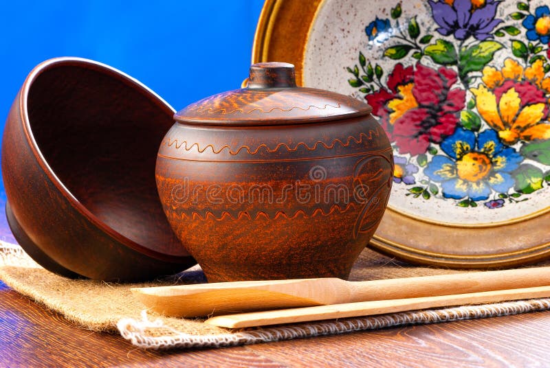 Still Life of a Set of Pottery Stock Image - Image of object, pottery ...