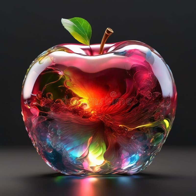 Shining Celestial Glass Apple with a Galaxies Inside Stock Illustration ...