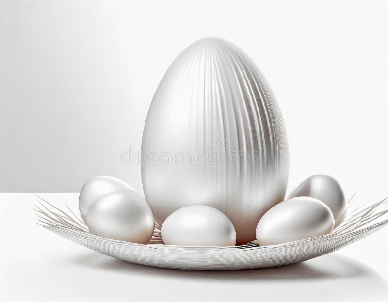 Elegant Silver Easter Egg Composition Stock Illustration - Illustration ...