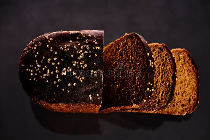Slices of black bread stock image. Image of snack, slices - 280409129