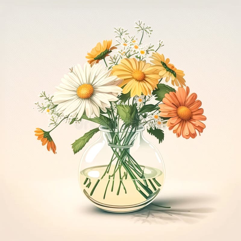 Still Life with Spring Flowers in a Vase, Generative AI. Stock ...