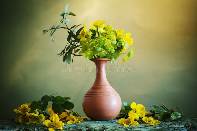 Still Life with Spring Flowers Stock Image - Image of season, color ...