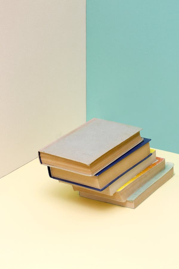 Stack of Old Books on White Background Stock Photo - Image of aged ...