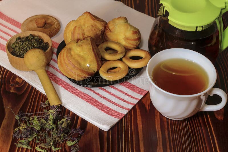 Still Life with Tea and Cakes Stock Image - Image of berry ...