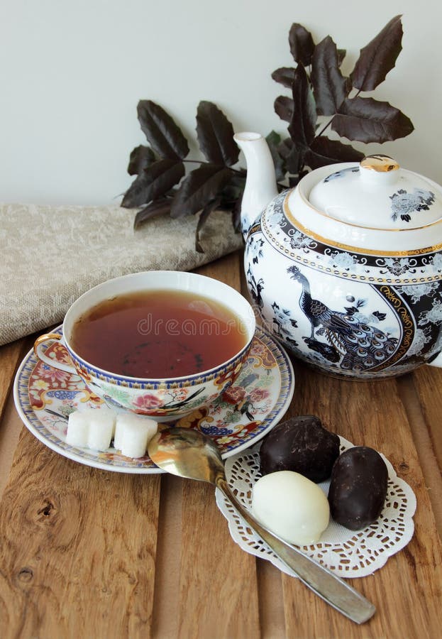 Still Life with Tea Service Stock Photo - Image of afternoon, teapot ...