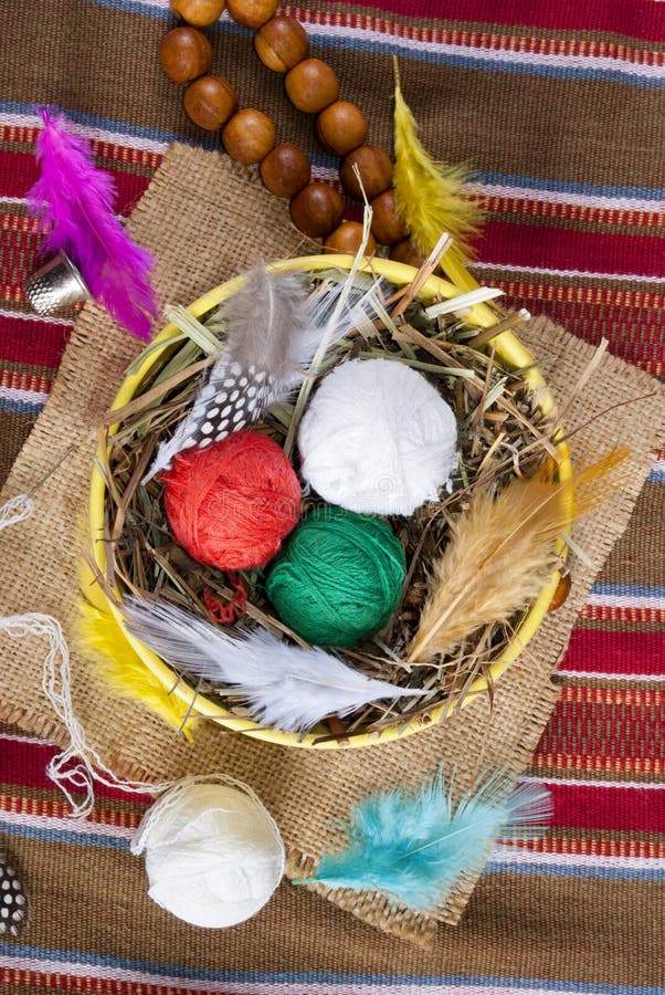 Clews Natural Stitchcraft Feathers Stock Photo - Image of blue, objects ...