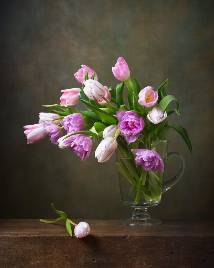 Still life with tulips stock image. Image of retro, desing - 38669441