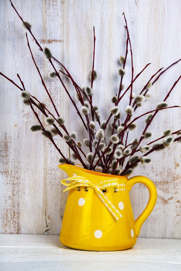 Still Life with Twigs of Willow in a Vase Stock Photo - Image of straw ...