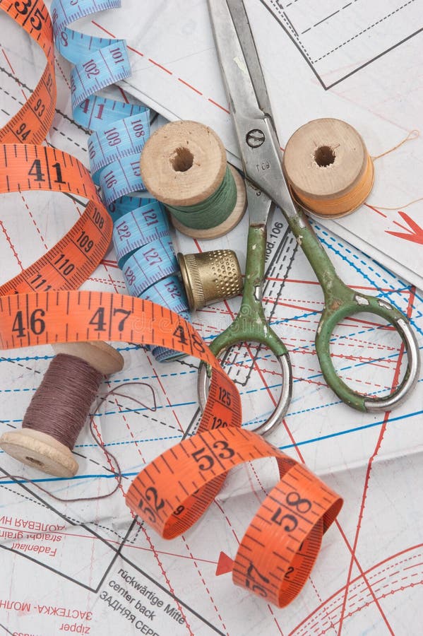 Various Sewing Accessories in the Scheme Stock Photo - Image of colors ...