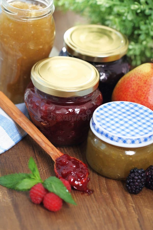 Still Life with Various Types of Jam Stock Image - Image of component ...