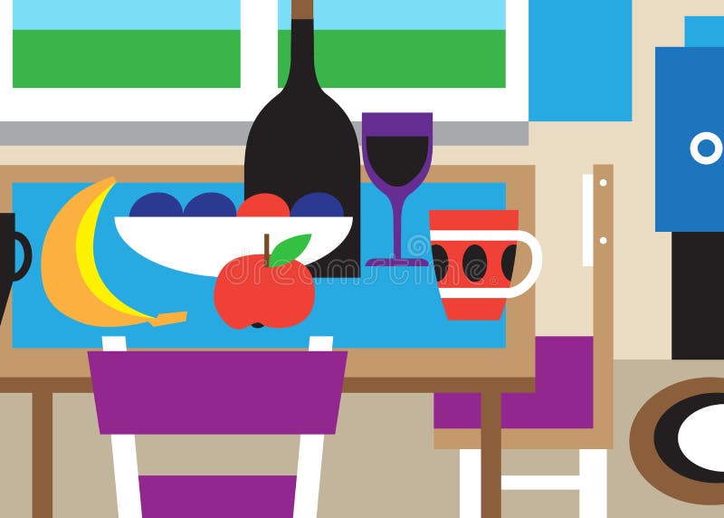 Artwork Vector Painting Illustration Of Still Life Stock Vector ...