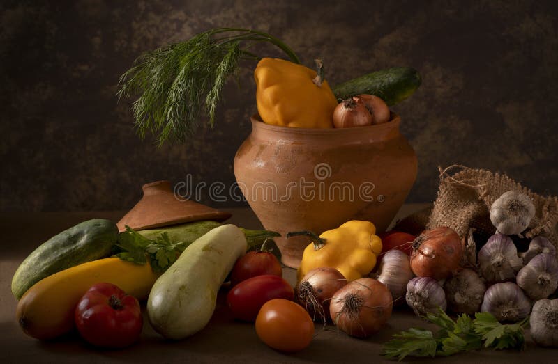 Still Life with Vegetables , Organic, Fresh Food Stock Photo - Image of ...