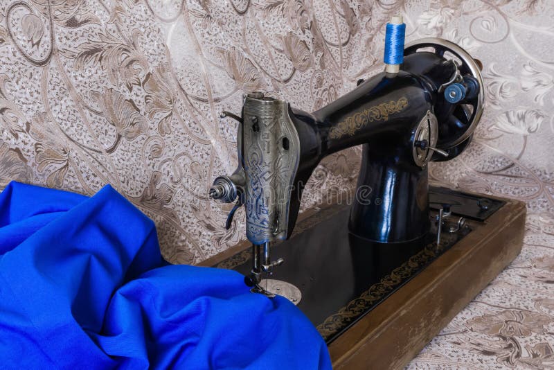 Still Life with Vintage Sewing Machine Stock Image - Image of colored ...