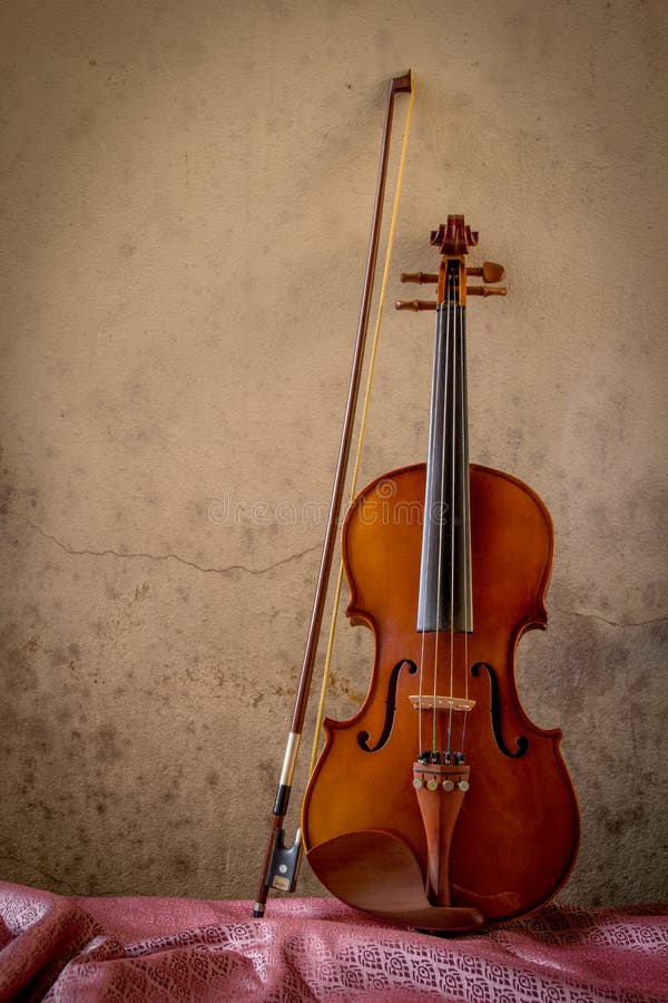 Still Life with Vintage Violin Left Space Stock Image - Image of grunge ...