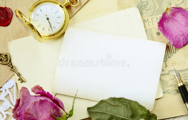 Still Life with Vintage Writing Instruments Stock Image - Image of ...