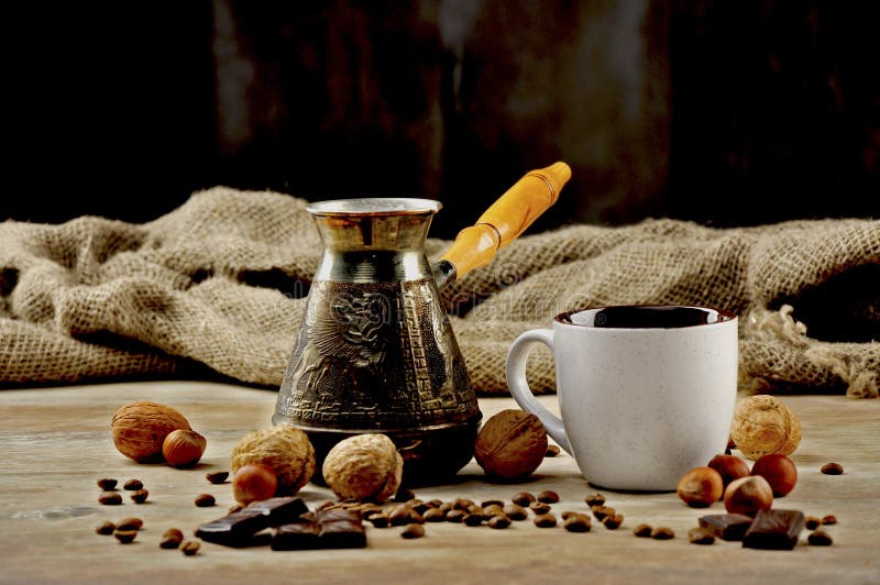 Coffee cup still life stock image. Image of stand, beans - 84195849