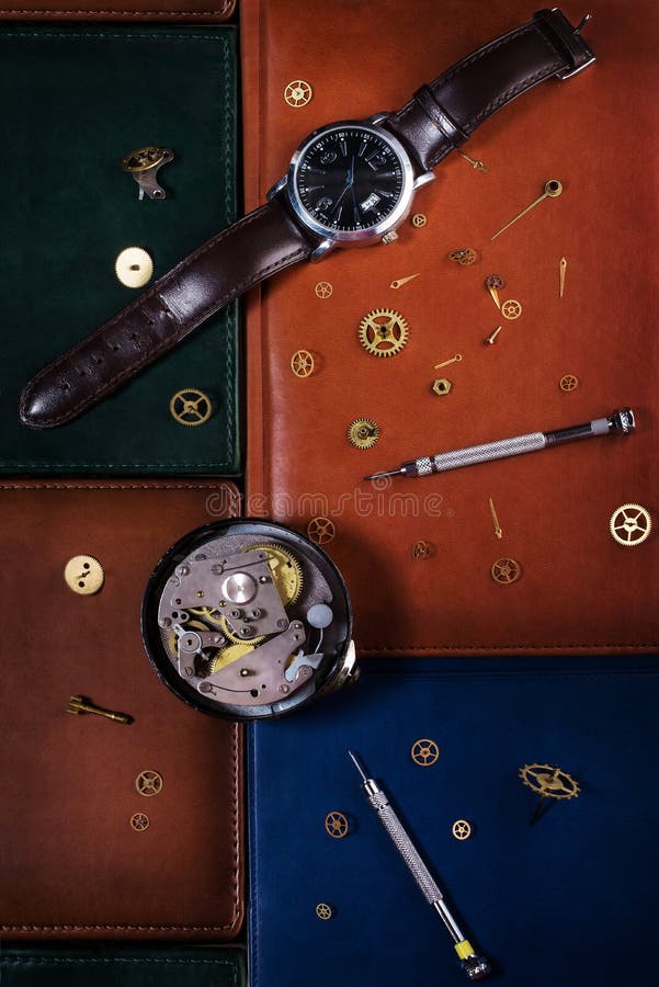 Still Life. Watches and Mechanisms Stock Image - Image of piece ...